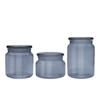 China Tea Round Multi Colored Borosilicate Glass Storage Jars for sale