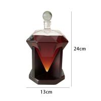 China 1000ml Diamond Shaped Glass Bottle With Wooden Frame for sale