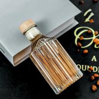 China 250ml Vertical Striped Glass Bottle With Wooden Cork Caps for sale