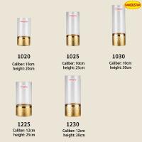 China Polished Gold Hammer Straight Tube Decorative Glass Vases for sale