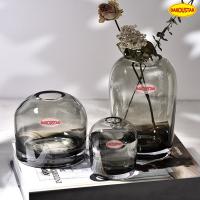 China Polished Decorative Thick Crystal Glass Vases 11cm Diameter for sale