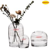 China Polished Decorative Thick Crystal Glass Vases 11cm Diameter for sale