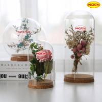 China Hand Blown Borosilicate Eternal Life Flower Glass Cover for sale