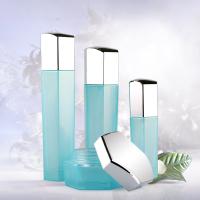 China Spray Cap 110ml Hexagonal Glass Cosmetic Bottle Set for sale