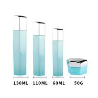 China Spray Cap 110ml Hexagonal Glass Cosmetic Bottle Set for sale