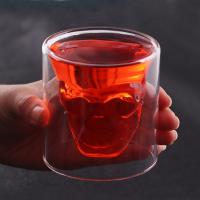 China Cylinder 150ml Skull Shaped Bar Borosilicate Wine Glasses for sale