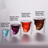 China Cylinder 150ml Skull Shaped Bar Borosilicate Wine Glasses for sale