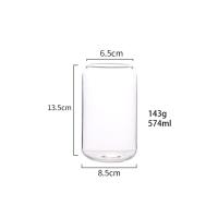 China 574ml Borosilicate Pop Can Glass Drinking Cup Heat Resistant for sale