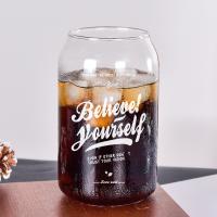 China 574ml Borosilicate Pop Can Glass Drinking Cup Heat Resistant for sale
