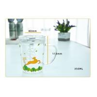 China Microwavable 350ml Cartoon Glass Children'S Drinking Cups for sale