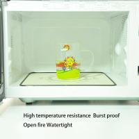 China Microwavable 350ml Cartoon Glass Children'S Drinking Cups for sale