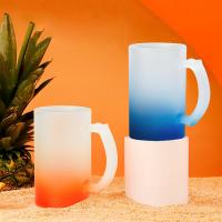 China Food Grade 450ml Multicoloured Personalized Glass Cup for sale