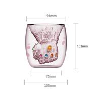 China Beverage Thanos Glove Double Borosilicate Glass Cup 400ml for sale