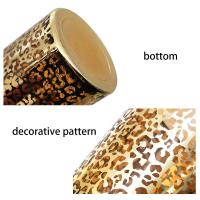 China Gold Leopard Print Lead Free Glass Candle Cup 10cm Height for sale
