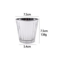 China FDA Silver Vertical Striped Glass Candle Cups For Home Decoration for sale