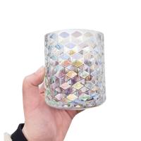 China SGS Textured Three Dimensional Glass Candle Holder for sale