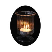 China LFGB Wedding Flower Shape Clear Glass Candlestick for sale