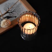 China LFGB Wedding Flower Shape Clear Glass Candlestick for sale