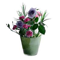 China Logo Printing 15cm Custom Glass Ceramic Flowerpots for sale