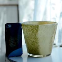 China Logo Printing 15cm Custom Glass Ceramic Flowerpots for sale