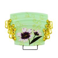China 32cmx20cm Restaurant Custom Art Painted Glass Compote for sale