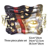 China 32cmx20cm Restaurant Custom Art Painted Glass Compote for sale