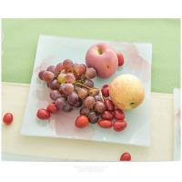 China Handmade Colored Painted Square Glass Fruit Bowl 25cm for sale