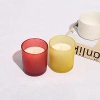 China Coloured Glass Candle Holder Glass Candle Containers 8cm Height for sale