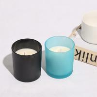 China Coloured Glass Candle Holder Glass Candle Containers 8cm Height for sale