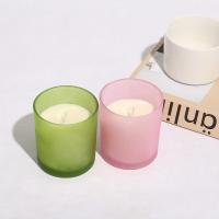 China Coloured Glass Candle Holder Glass Candle Containers 8cm Height for sale