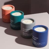 China Custom Logo Nordic Cylinder Concrete Candle Holders for sale