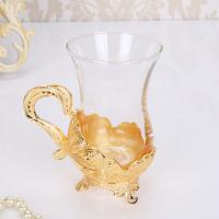 China Turkish Style Clear Deluxe Vintage Glass Coffee Cups 150ml for sale