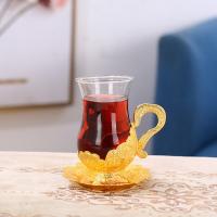 China Turkish Style Clear Deluxe Vintage Glass Coffee Cups 150ml for sale
