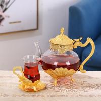 China Turkish Style Clear Deluxe Vintage Glass Coffee Cups 150ml for sale