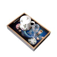 China FDA Restaurant Square Oil Painting Plate Tableware for sale