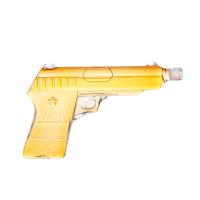 China Clear 500ml Hand Gun Shape Glass Whisky Bottle 26cm Length for sale