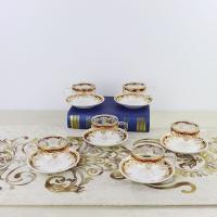 China OEM 100ml Glass Cup And Saucer Retro Tree Glass Teacup for sale