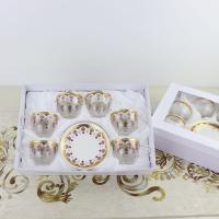 China OEM 100ml Glass Cup And Saucer Retro Tree Glass Teacup for sale