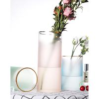 China Fresh Dried Flower Hand Blown Decorative Glass Vases 25cm Height for sale