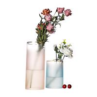 China Fresh Dried Flower Hand Blown Decorative Glass Vases 25cm Height for sale