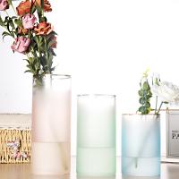 China Fresh Dried Flower Hand Blown Decorative Glass Vases 25cm Height for sale