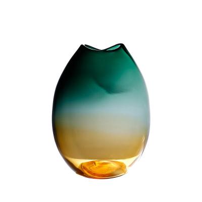 China Mouth Blown Nordic Artificial Decorative Glass Vases for sale