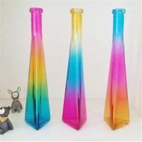 China Artificial Flower Infinity Vases Polished Crystal Glass Vases for sale