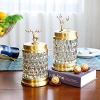 China 13cm Diameter 300ml 500ml Lead Free Glass Storage Jars for sale