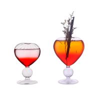 China Clear Heart Shaped 180ml 380ml Glass Goblets Bulk For Nightclub Bar for sale