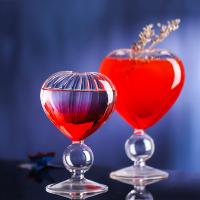 China Clear Heart Shaped 180ml 380ml Glass Goblets Bulk For Nightclub Bar for sale
