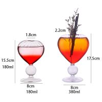 China Clear Heart Shaped 180ml 380ml Glass Goblets Bulk For Nightclub Bar for sale