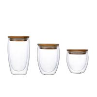 China Clear Borosilicate Double Wall Glass Tea Cup 250ml 350ml 450ml for sale