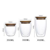 China Clear Borosilicate Double Wall Glass Tea Cup 250ml 350ml 450ml for sale