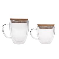 China High Borosilicate Glass Double Insulated Coffee Cups With Handles for sale